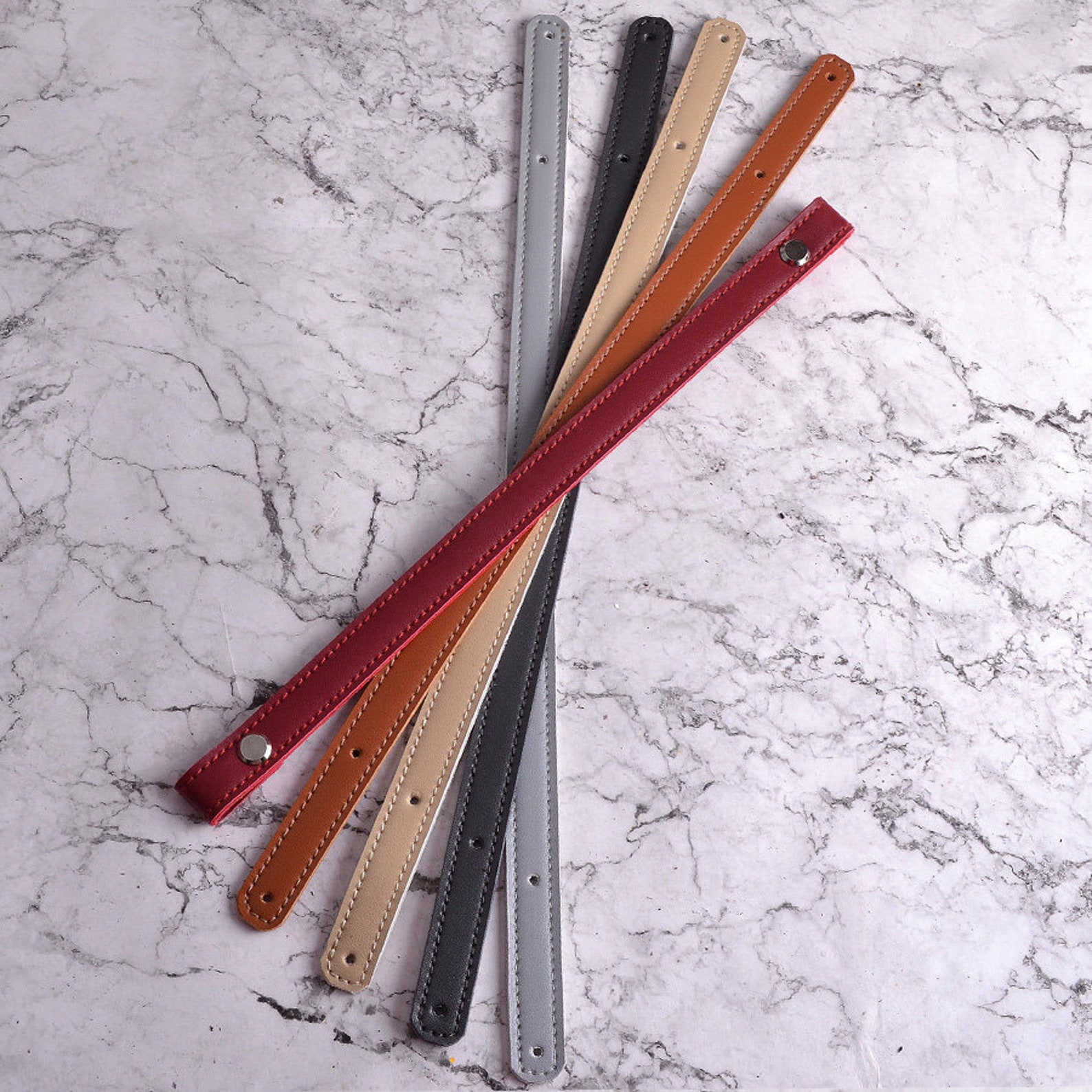 Set of PU Leather Handles for a Bag With Screws 65x1.5cm, 40х1,5cm or ...