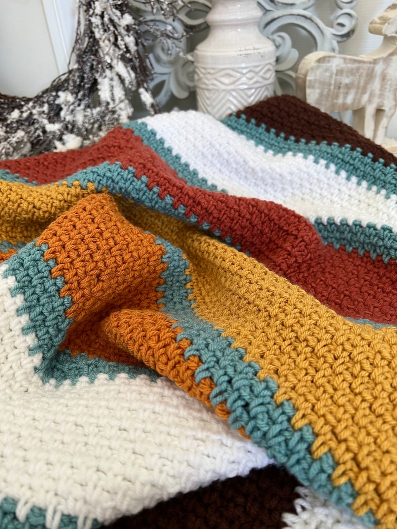 Teal Baby Blanket Mustard Baby Blanket Rust Baby Blanket - Etsy