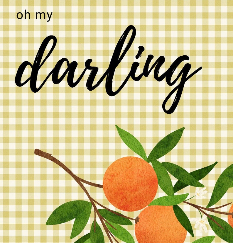 Clementine Fruit Branch Print, Humorous Kitchen Wall Art - Etsy