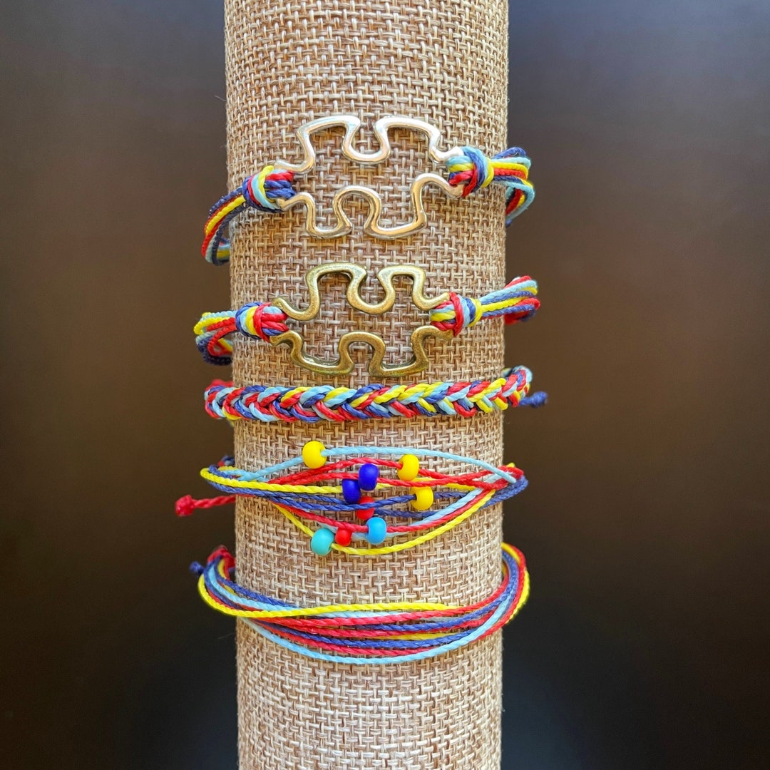 Autism Awareness Bracelet/puzzle Piece Bracelet - Etsy