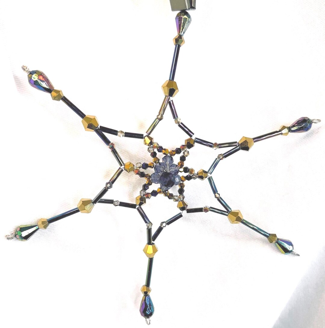 Purple/gold Glass Crystal Star Ornament - Etsy