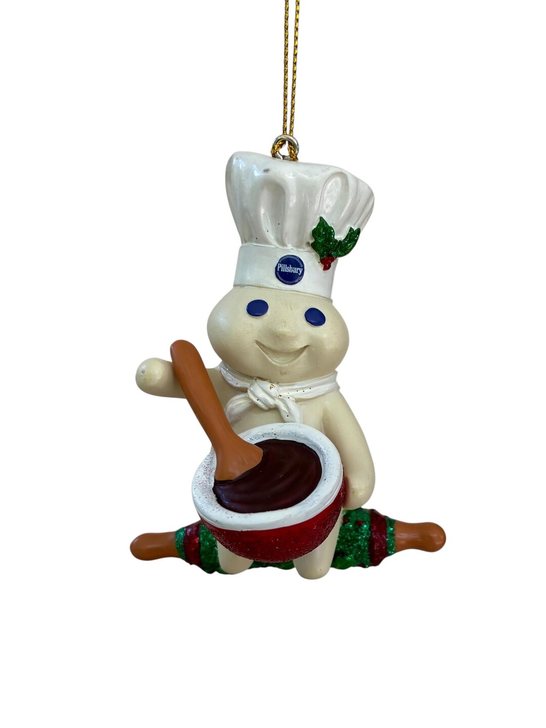 Vintage Danbury Mint Pillsbury Doughboy Glitter Holiday Christmas ...