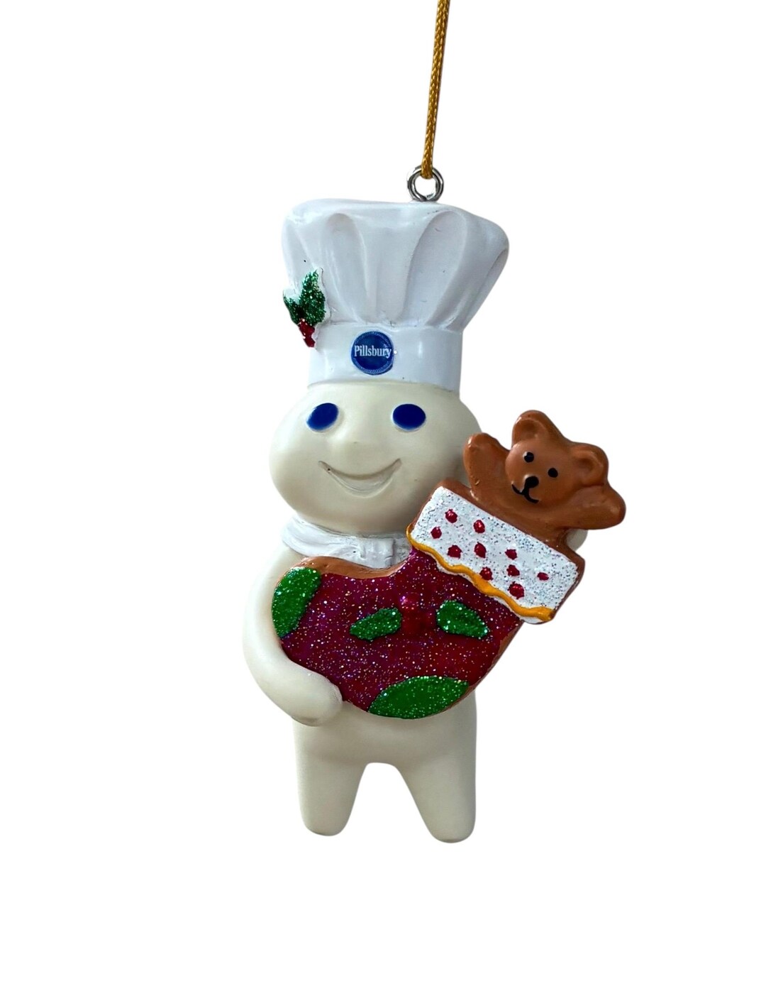 Vintage Danbury Mint Pillsbury Doughboy Glitter Holiday Christmas ...