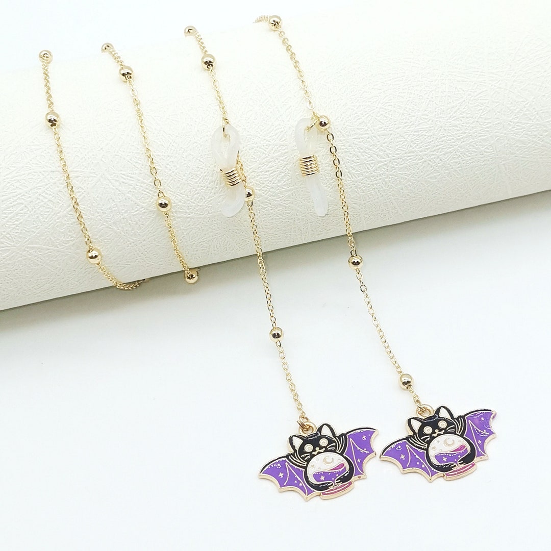 Cute Batcat Pendant Glasses Chain/glasses Holder/glasses Thread/gold ...