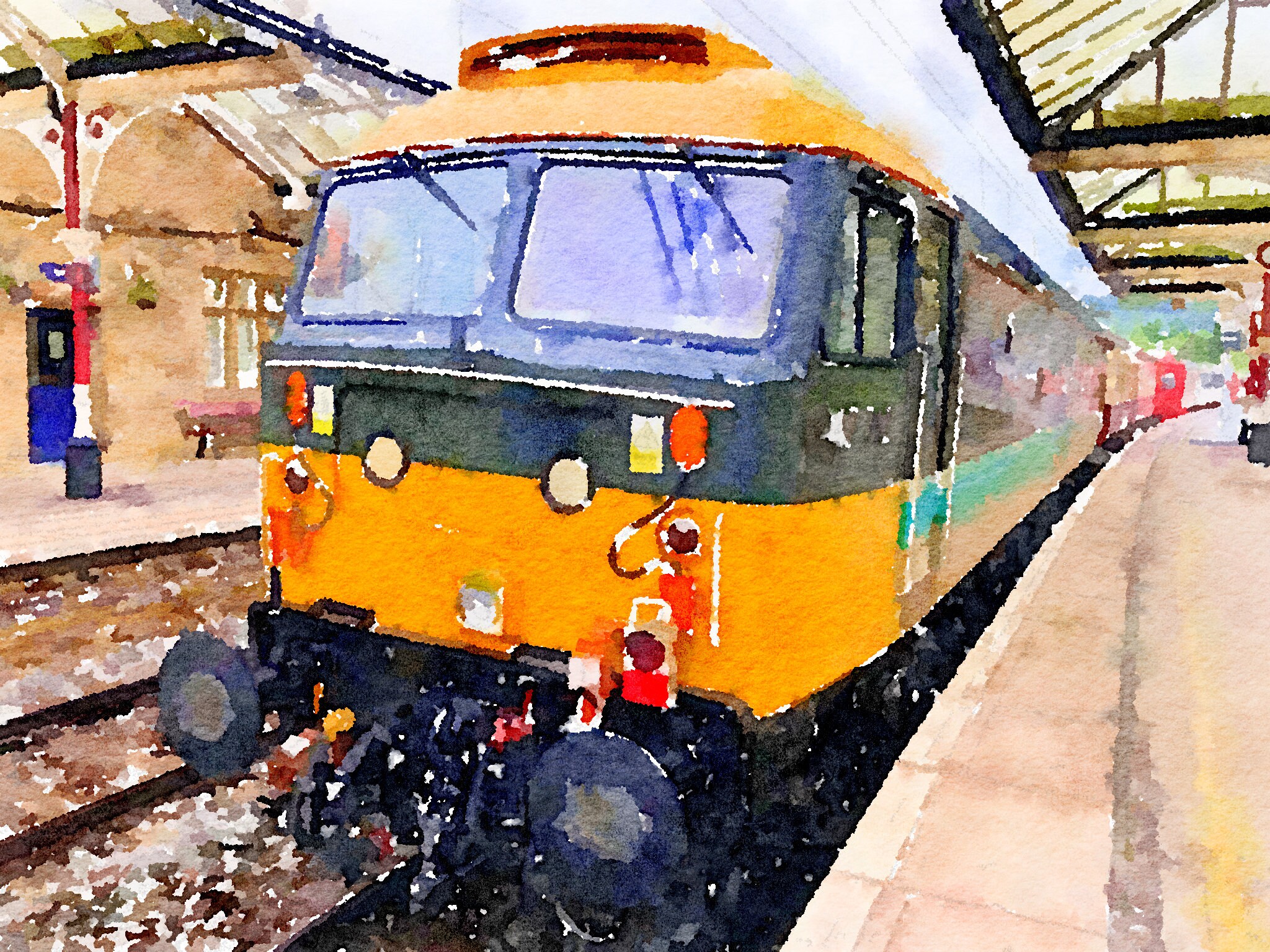 Train Watercolour Prints - Etsy