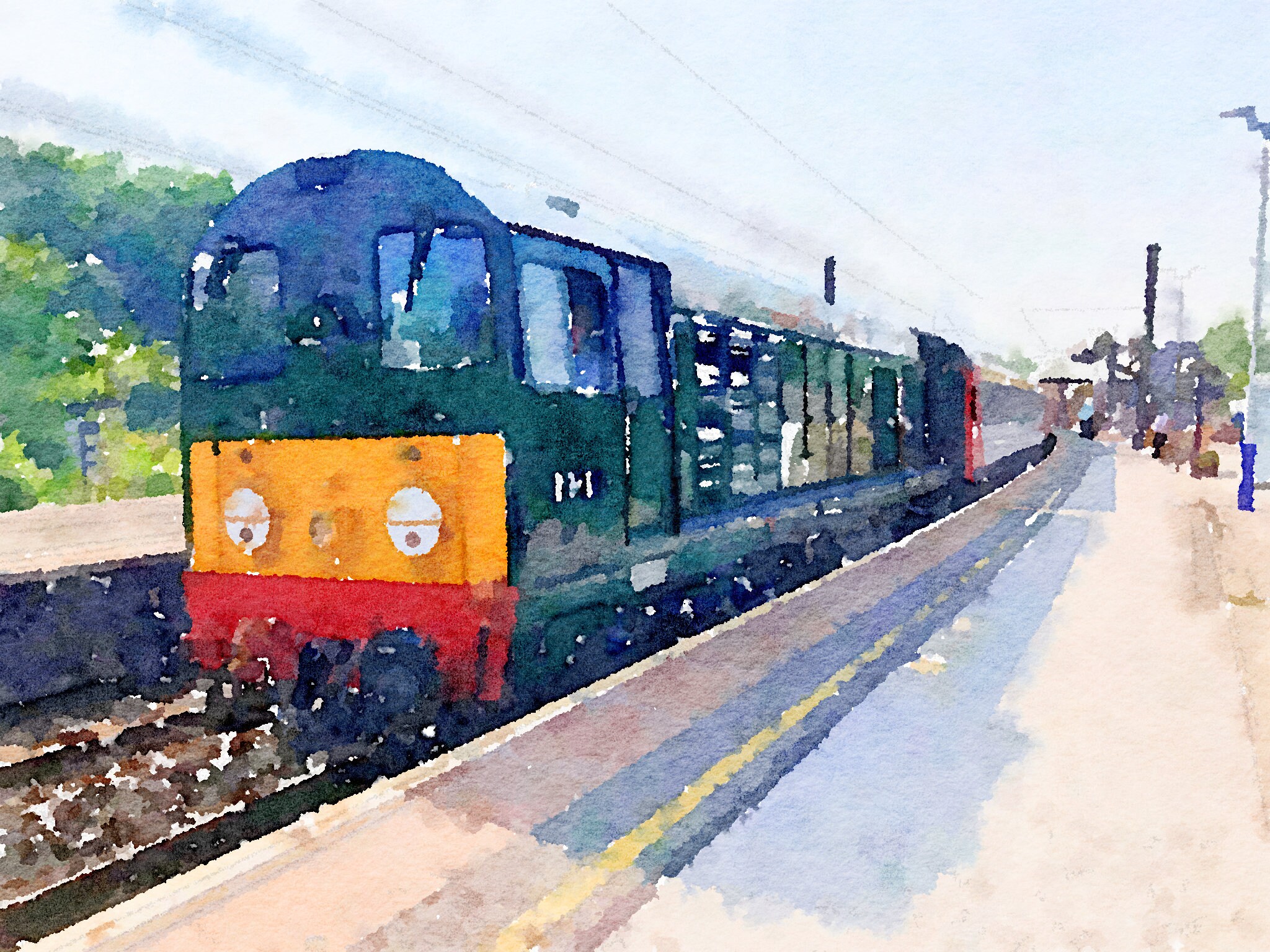 Train Watercolour Prints - Etsy