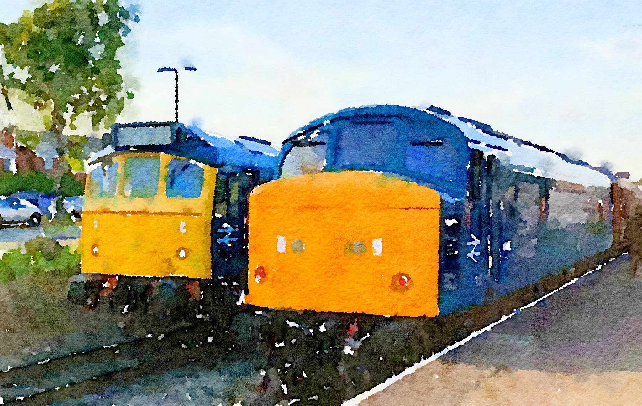 Train Watercolour Prints - Etsy