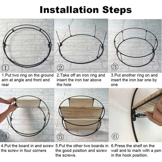 Shelving Round Wall Rack Shelf ， Multifunction Simple Wall Clutter ...