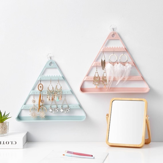 Pink Blue White Triangular Four-tiered Jewelry Rack,Jewelry Triangle ...
