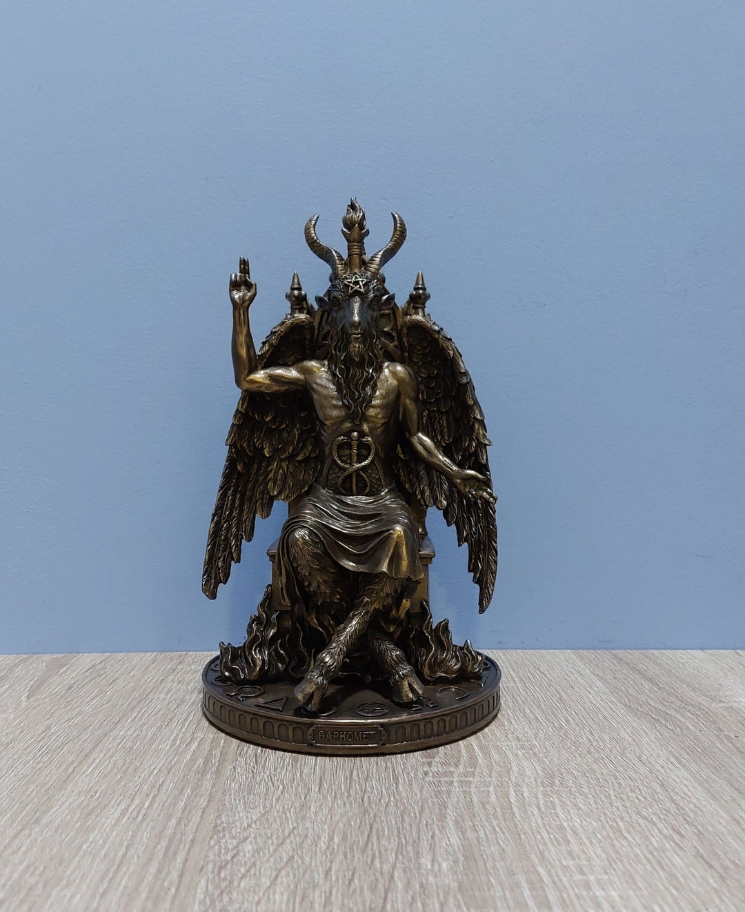 Baphomet 22.5cm-8.85in, sabbatic Goat by Éliphas Lévi, Demon Resin and ...