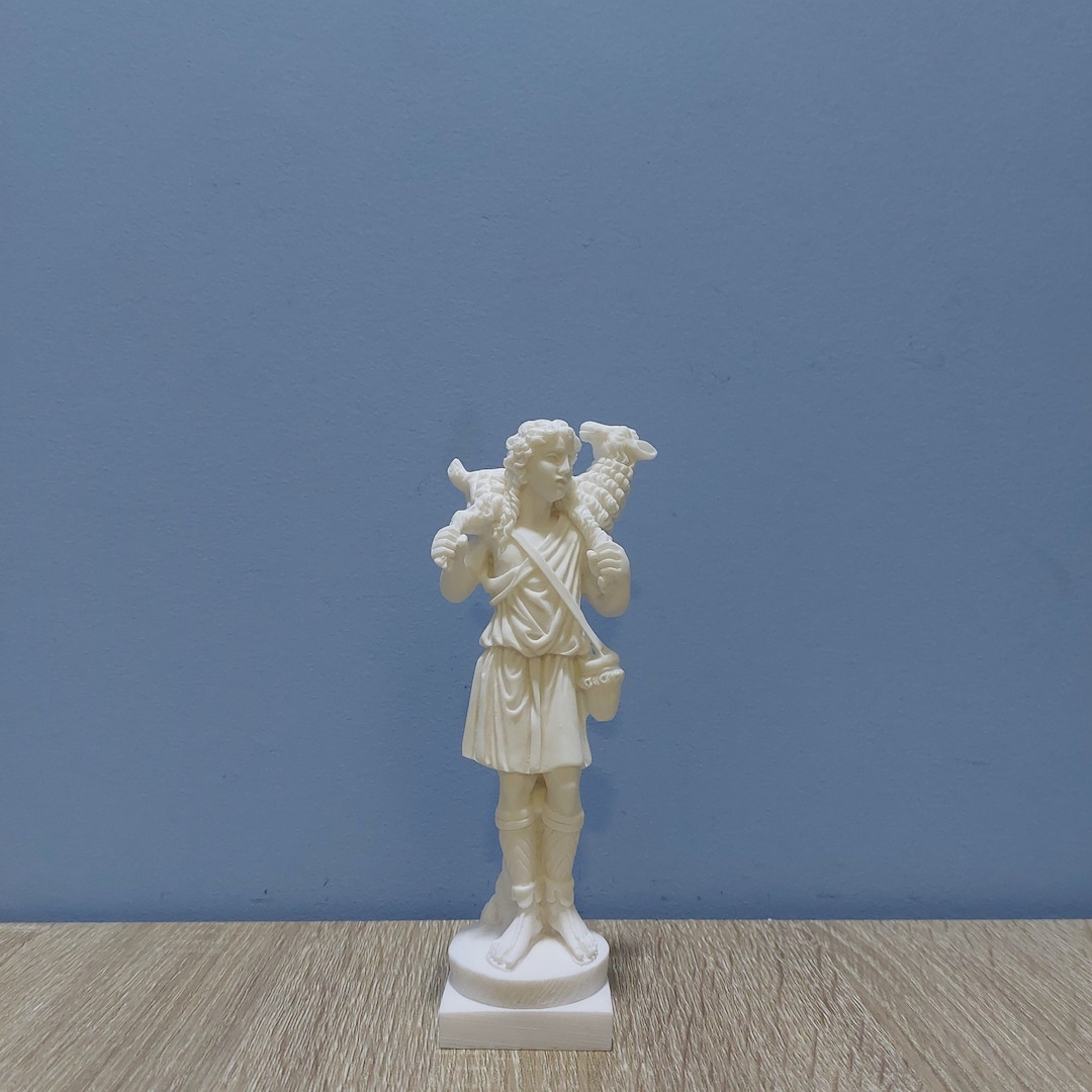 The Good Shepherd Statue: Handmade Cast Alabaster Religious Sculpture ...
