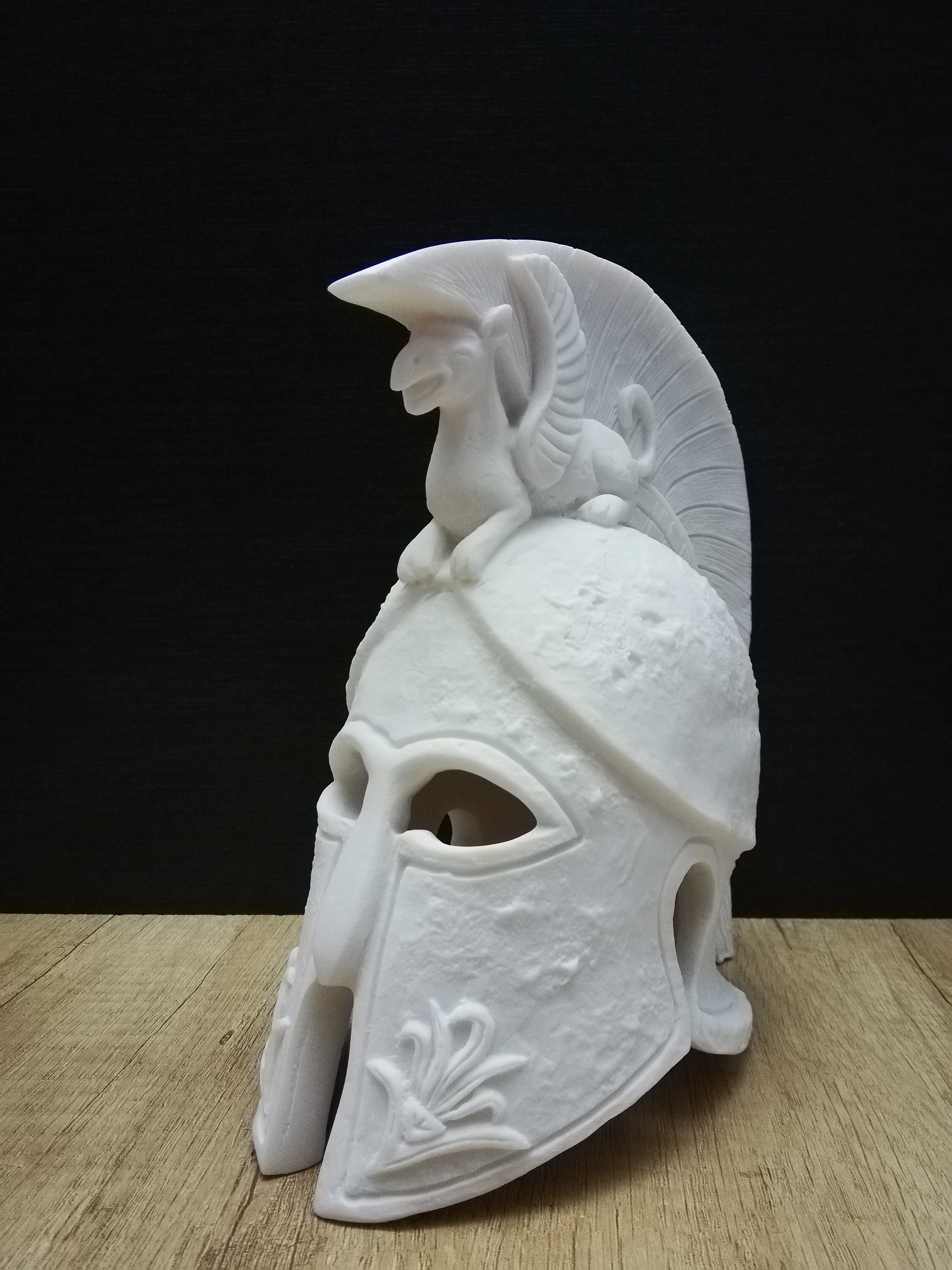 Greek Helmet Ancient Greece 22.5cm - 8.85in Greek Sculpture White ...