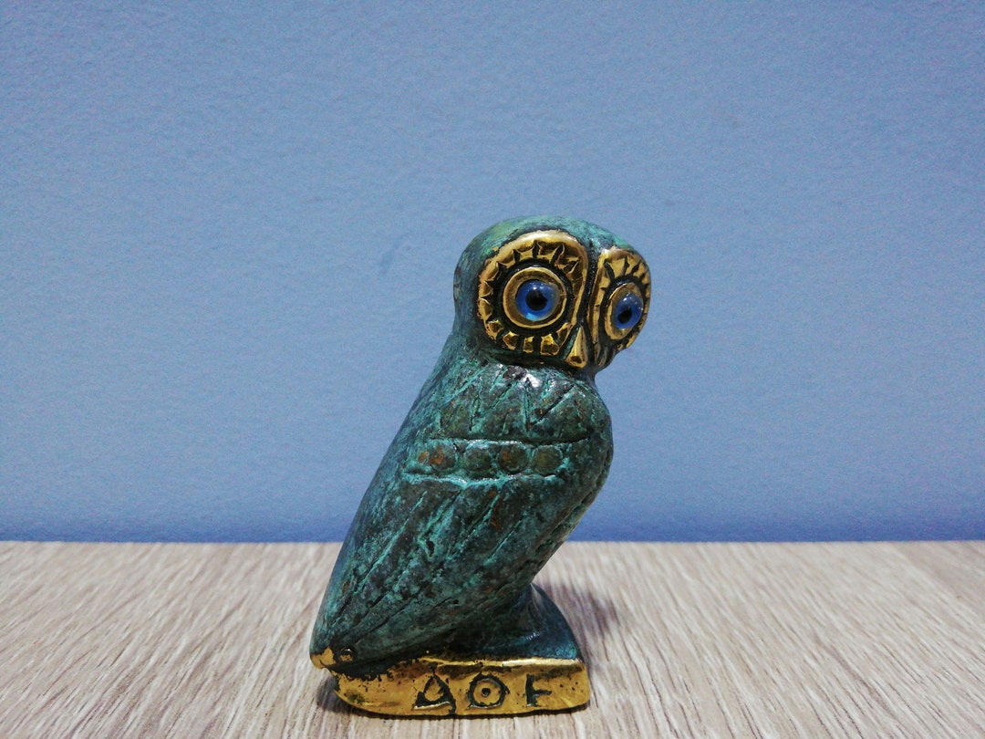 Owl the Symbol of Wisdom and Prudence 5.5cm-2.16in Handmade Bronze ...