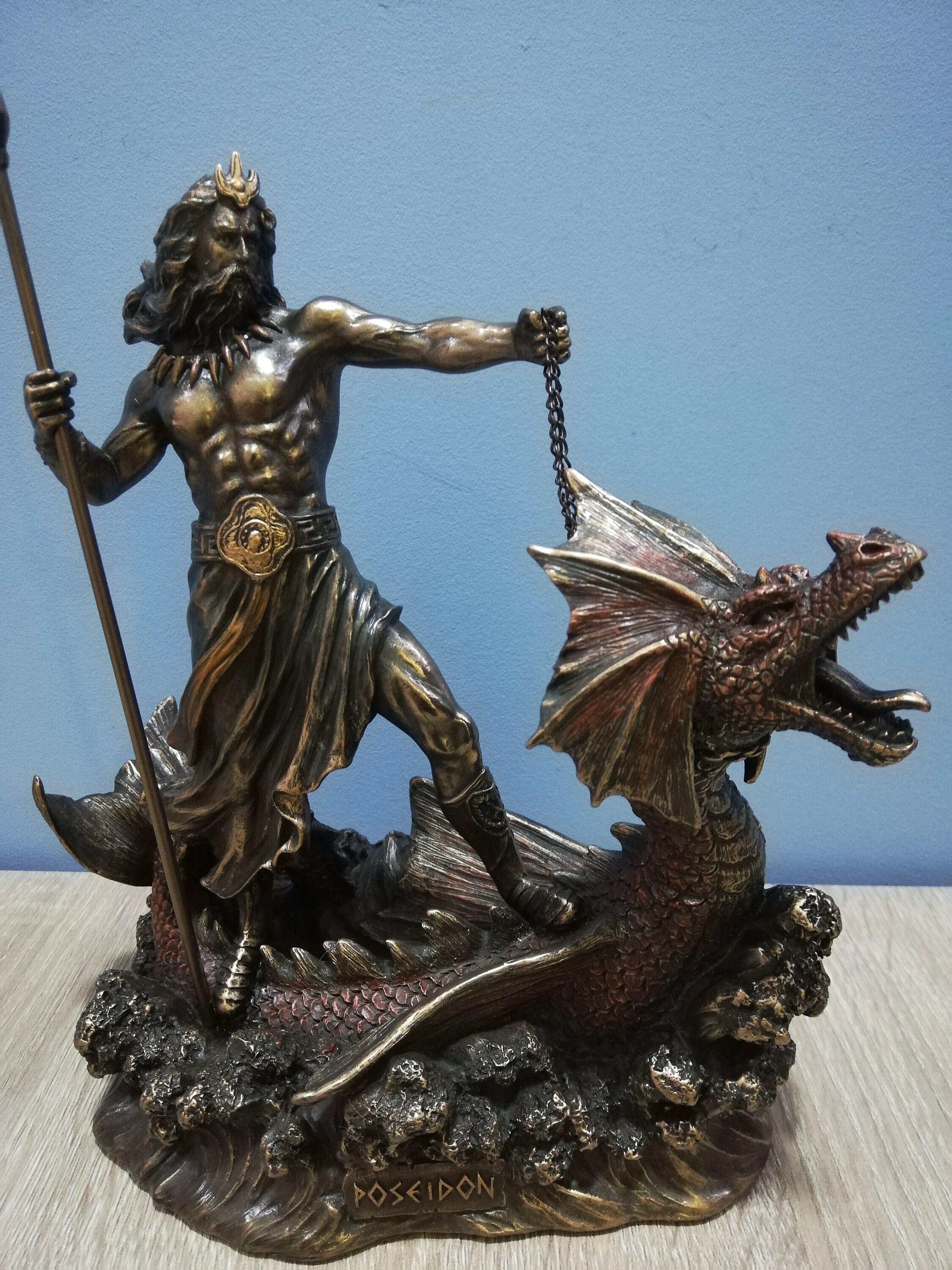 Poseidon Ride Dragon God of the Sea Greek Olympian God | Etsy