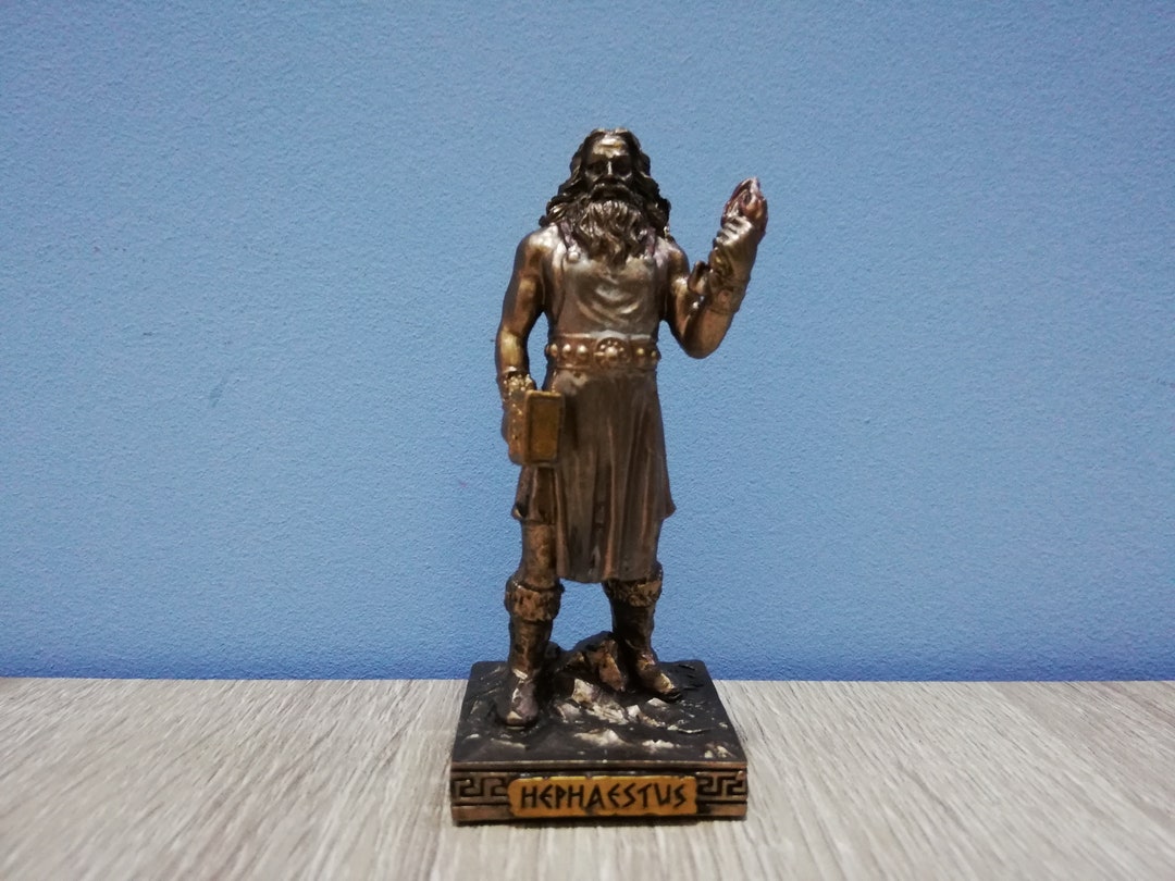 Hephaestus Greek God of Blacksmiths 9cm 3.54in Roman God Metal Statue ...