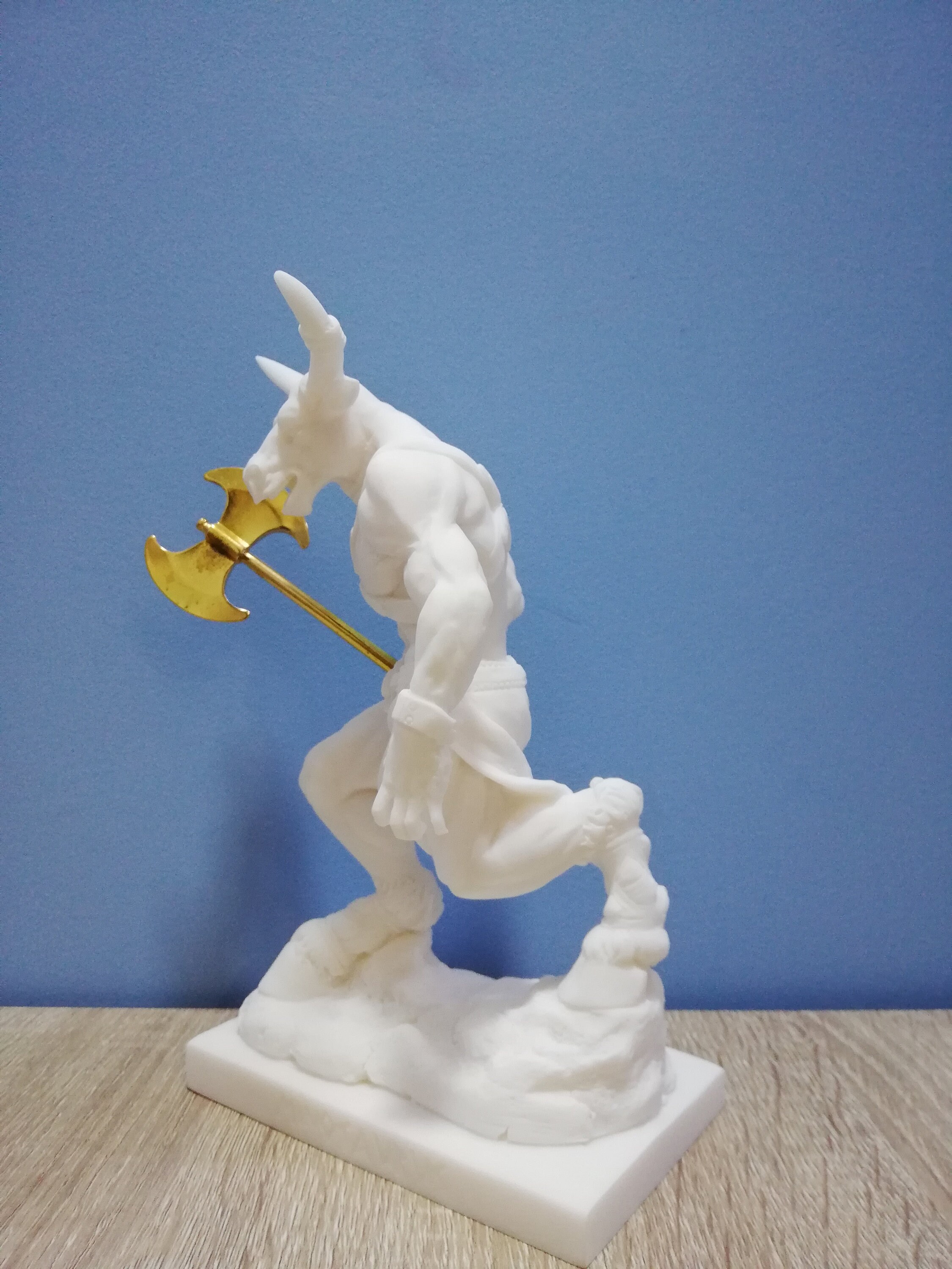 Minotaur Ancient Greek Statue Cretan Bull 21cm-8.26in White Marble ...