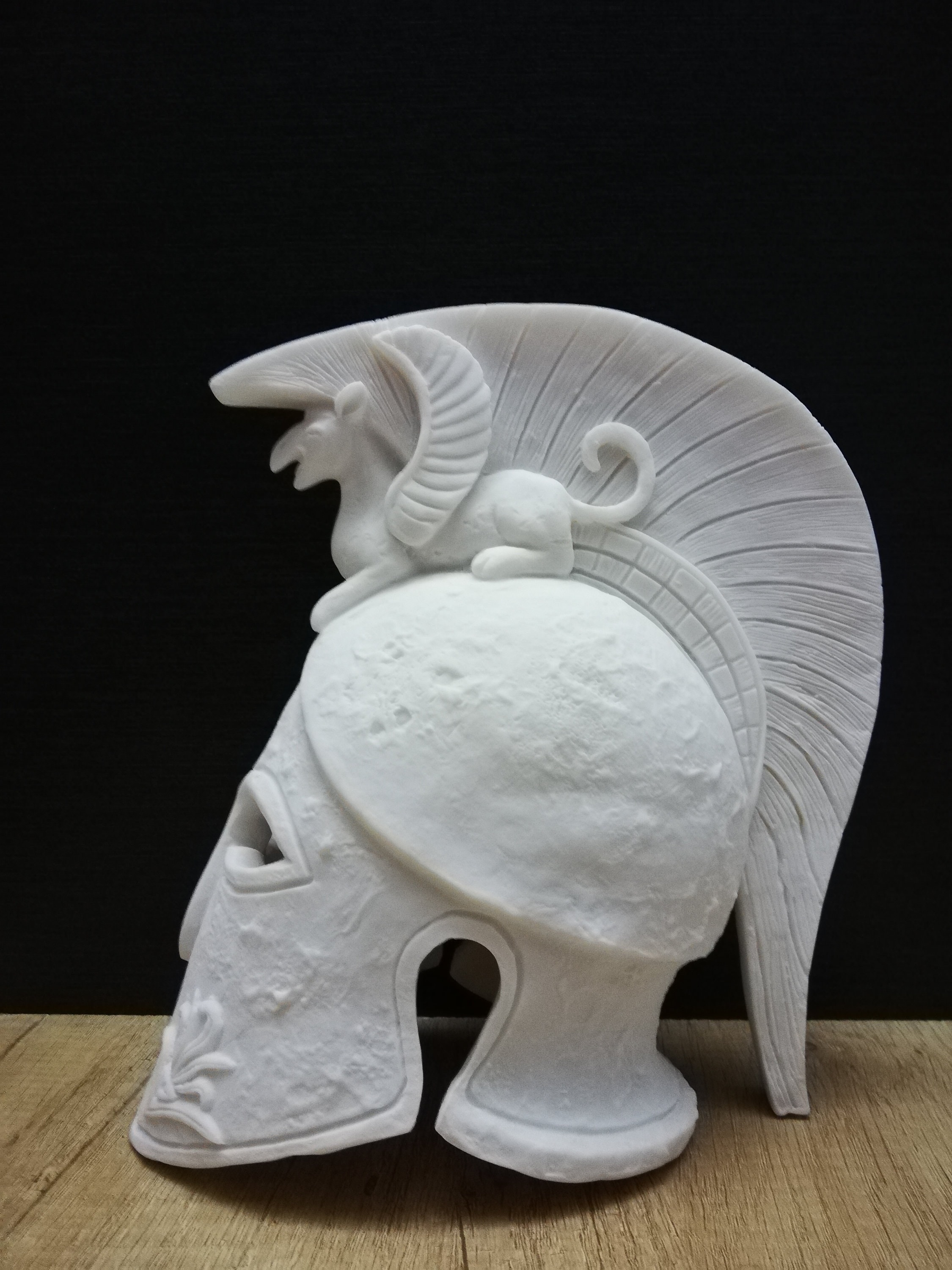 Greek Helmet Ancient Greece 22.5cm - 8.85in Greek Sculpture White ...