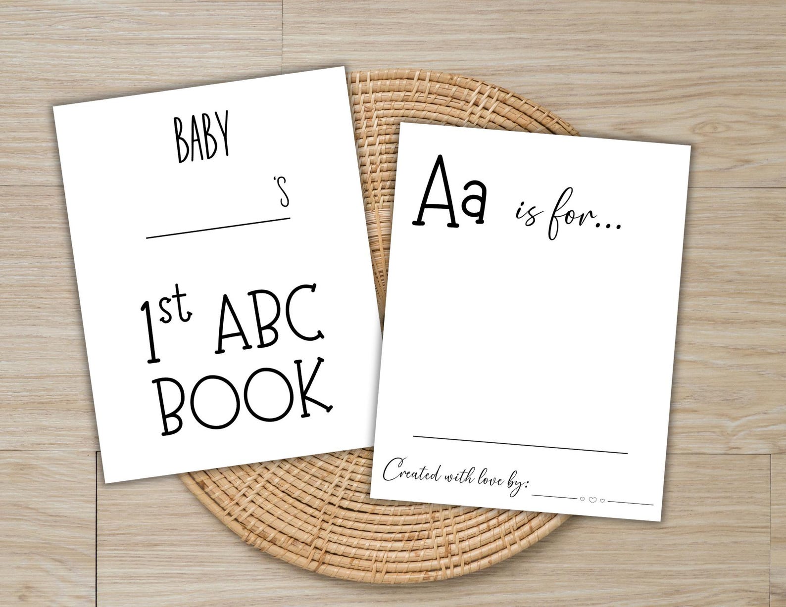 Blank Alphabet Book, ABC Coloring Book Baby Shower, Baby Shower ...