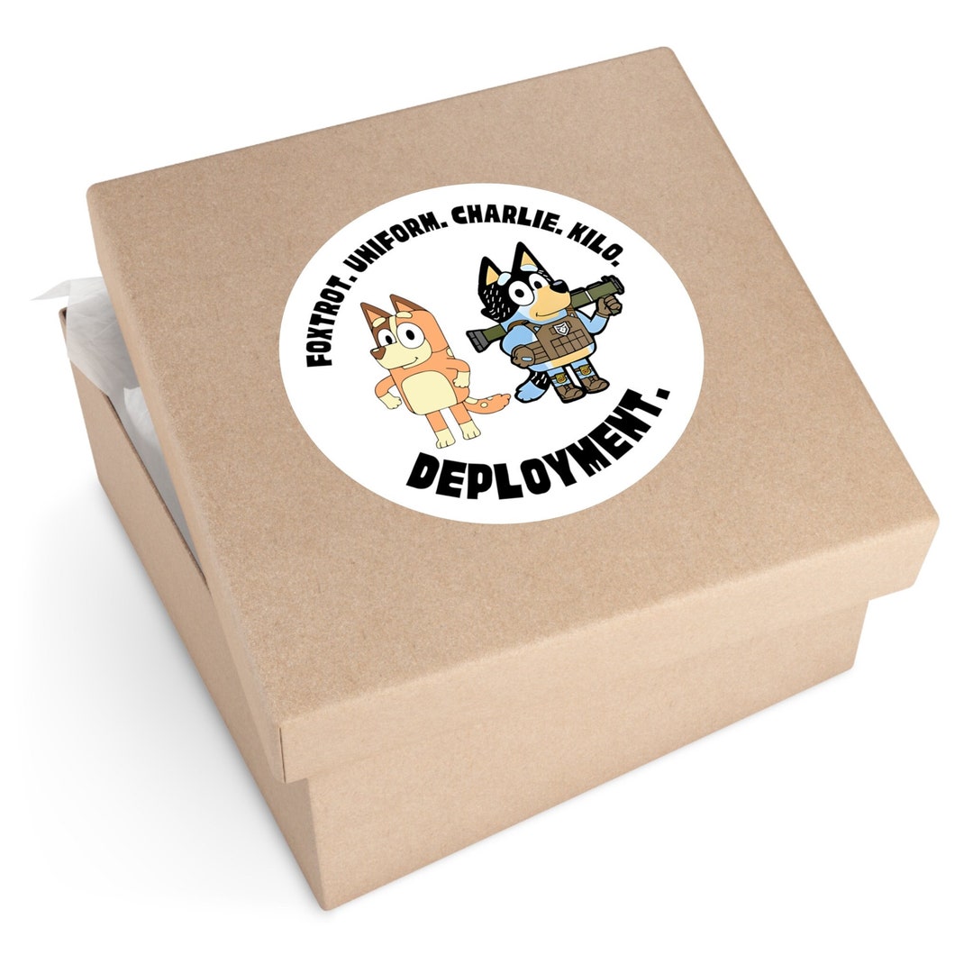 Deployment Bluey Sticker Waterproof Military Husband Bandit Bluey ...