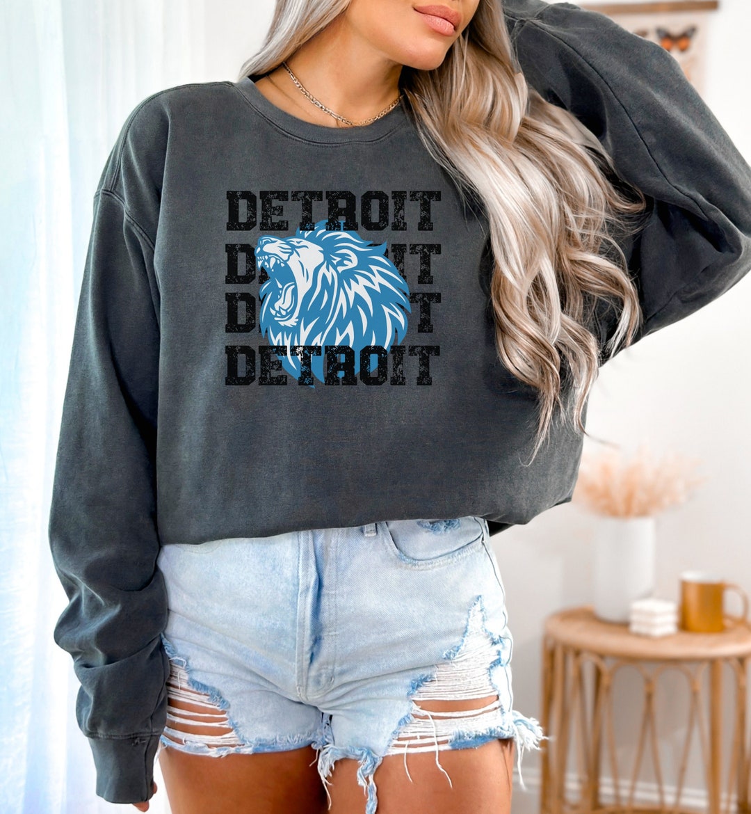 Detroit Lions Crewneck Comfort Colors Oversized Detroit Lions ...