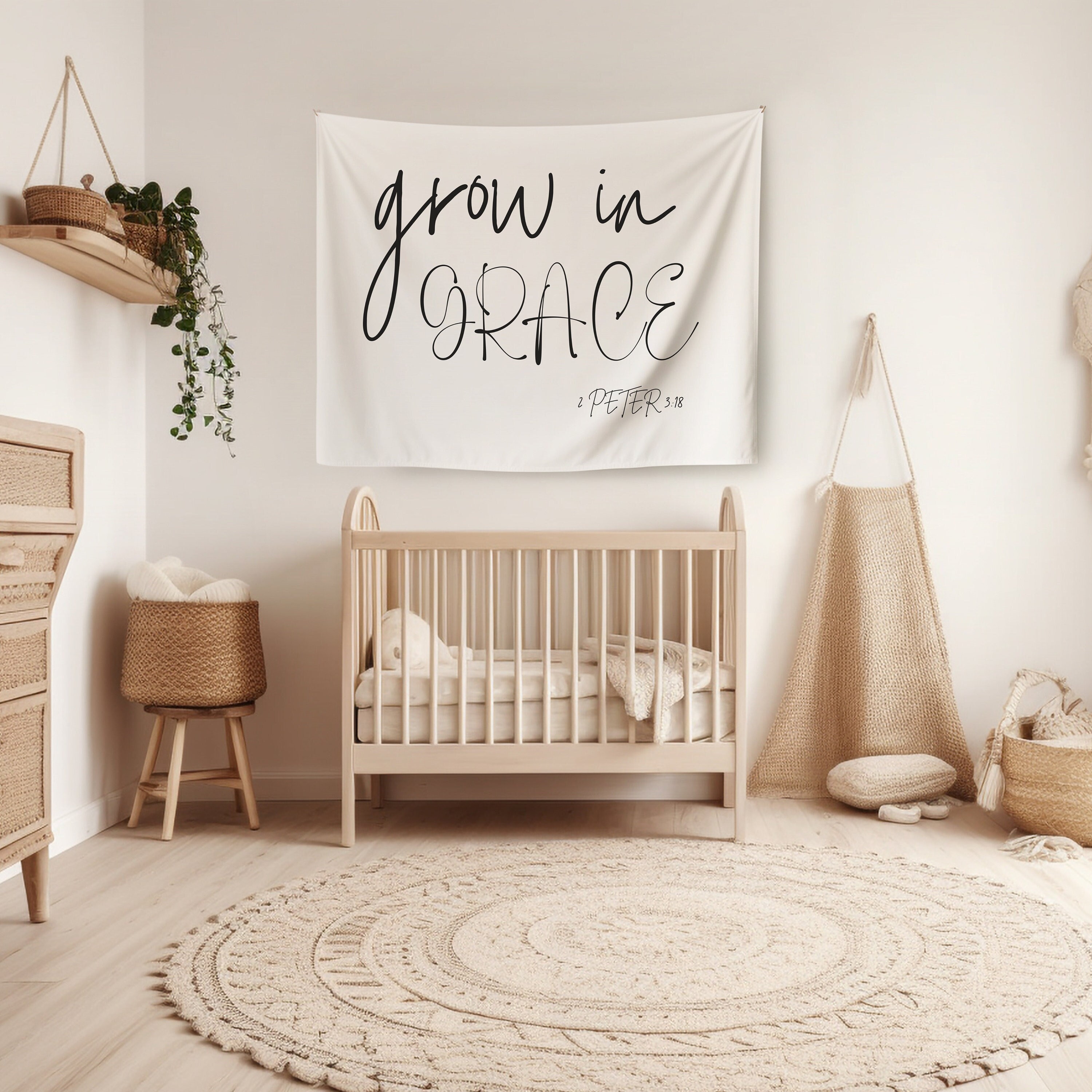 Christian Nursery Wall Art Bible Verse Wall Art Gift for Baby Shower ...