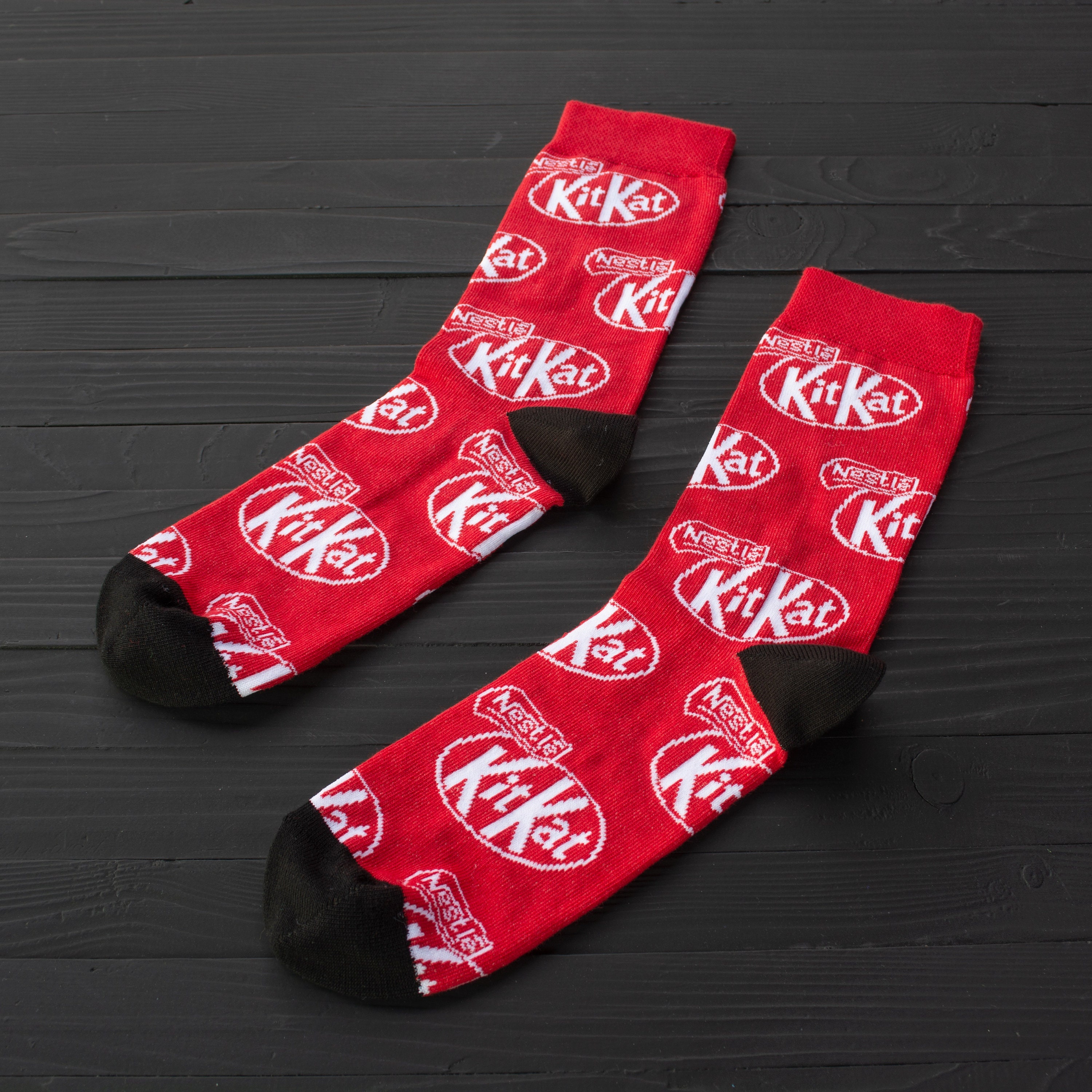 Kitkat Socks Red Socks Yummy Socks Happy Socks Cute Socks Unisex Socks ...