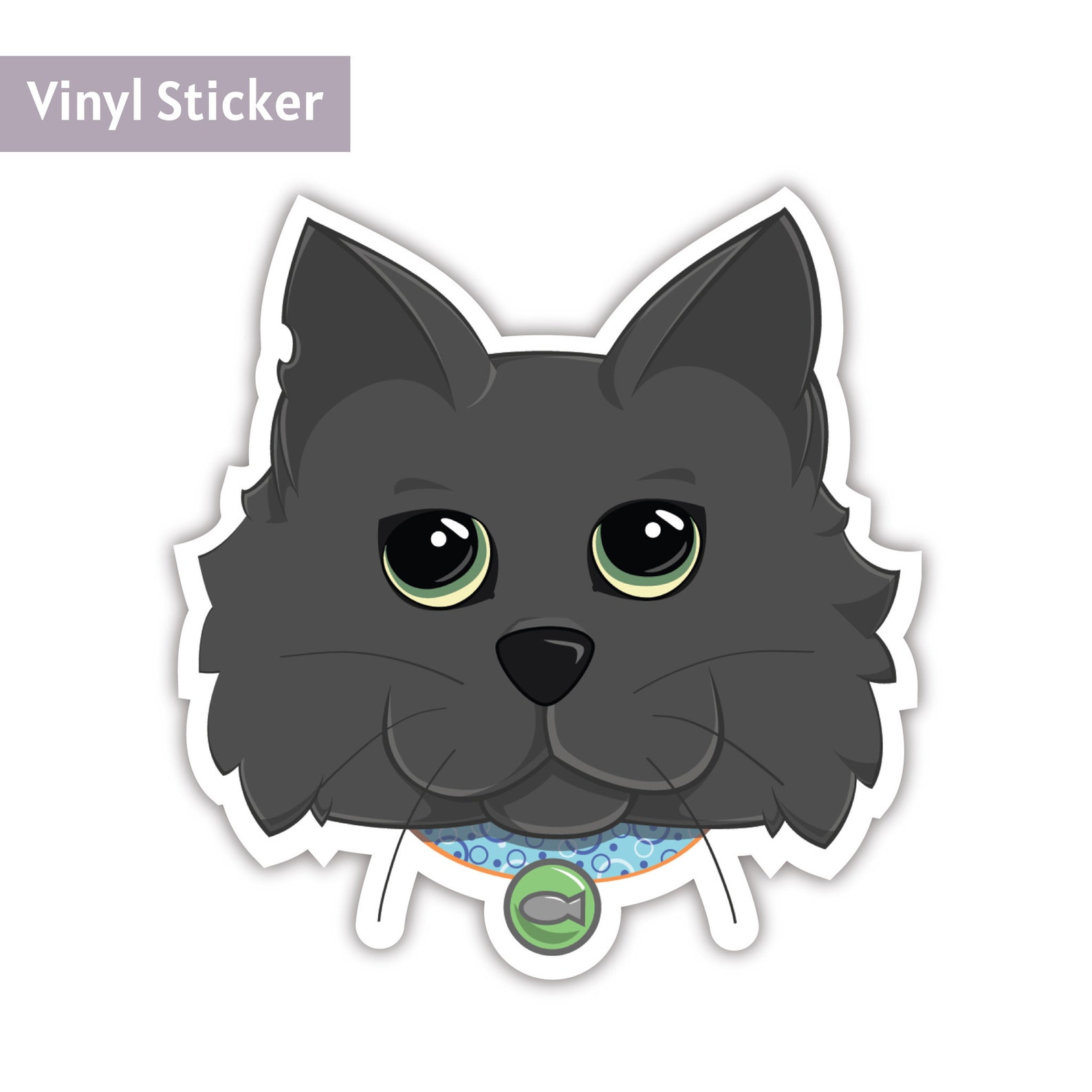 Grey Cat Sticker: 3" Durable Vinyl Decal, Pet Lover Gift - Etsy