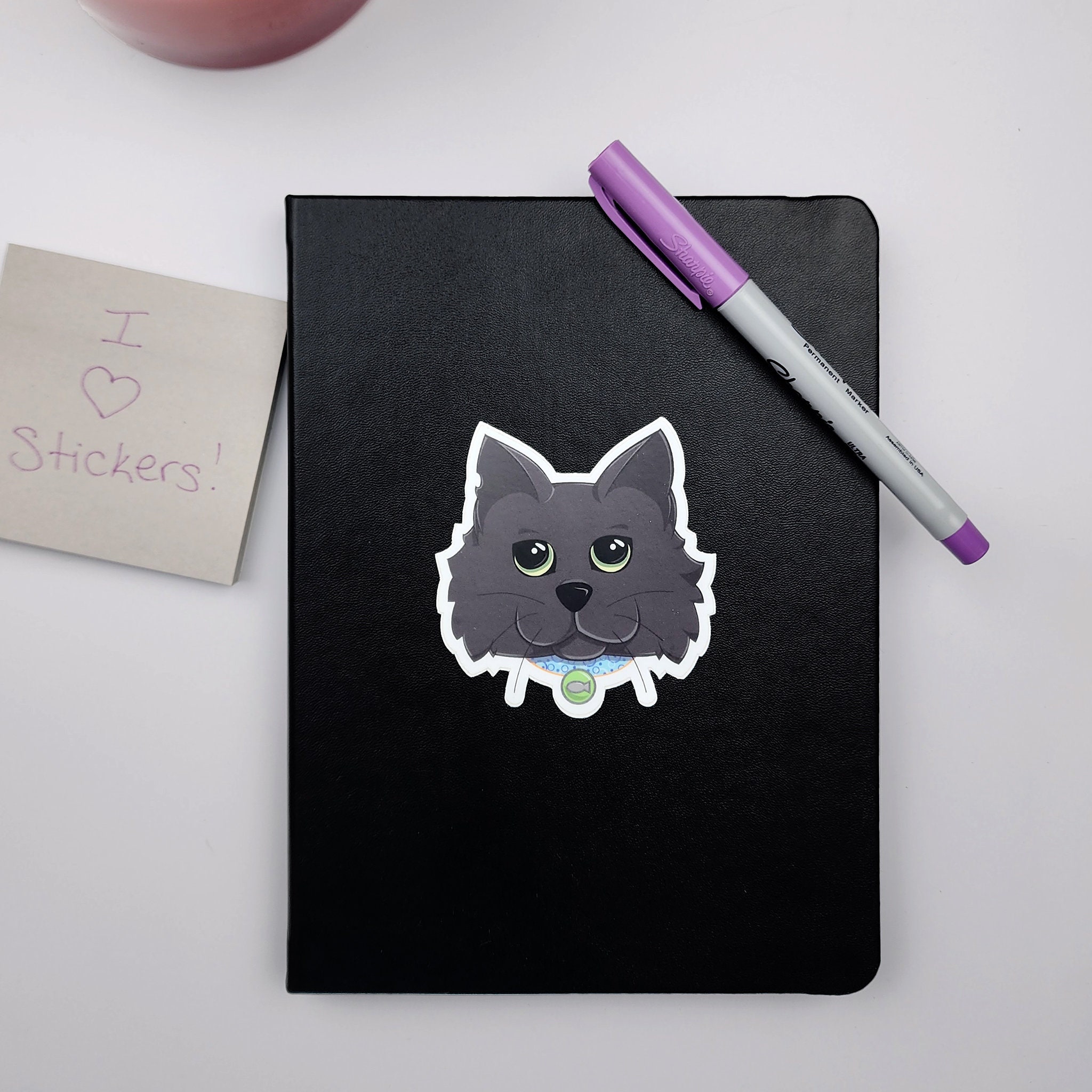 Grey Cat Sticker: 3" Durable Vinyl Decal, Pet Lover Gift - Etsy