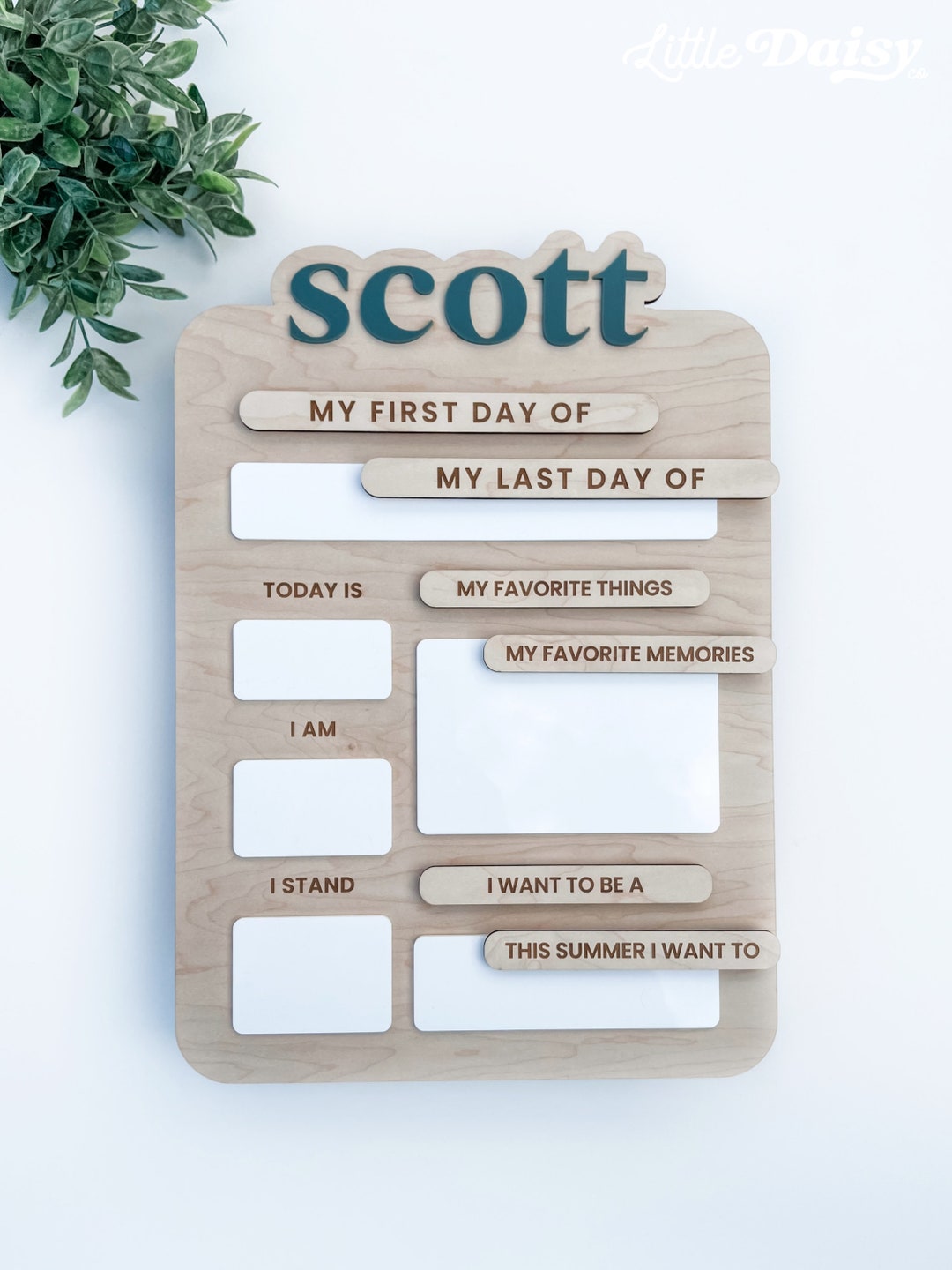 First and Last Day of School Interchangeable Sign, Personalized ...