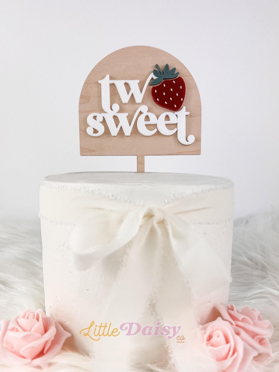 Strawberry Cake Topper, Two Sweet Birthday, Smash Cake Topper, 1st ...