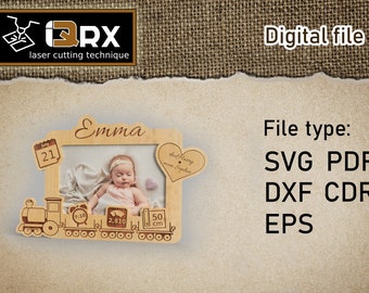 Photo Frame With Airplane newborn Kids Metric Svg Dxf Pdf | Etsy