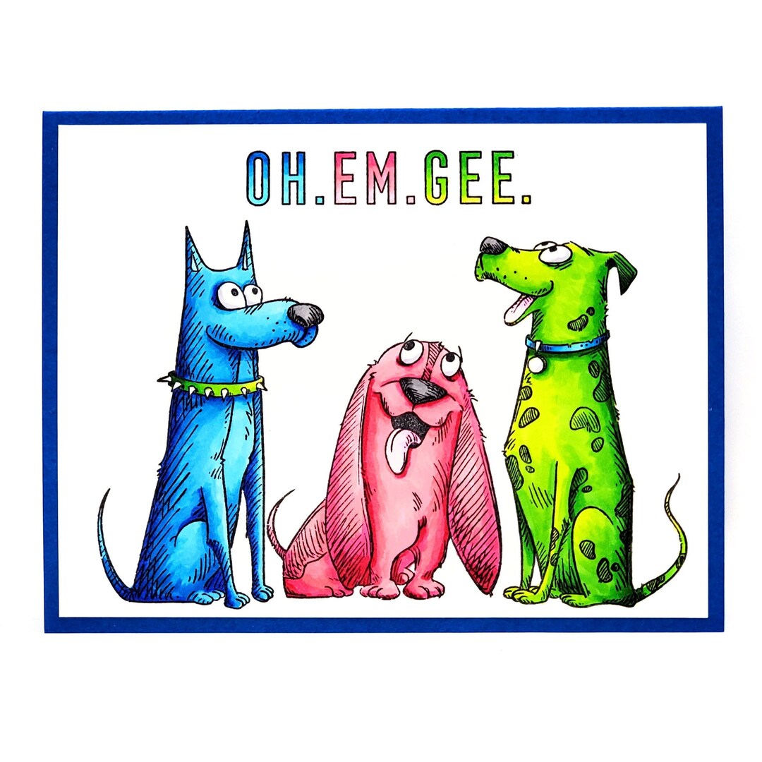 OH. EM. GEE. Funny Dog Card for Congratulations, Thank You, Birthday or ...