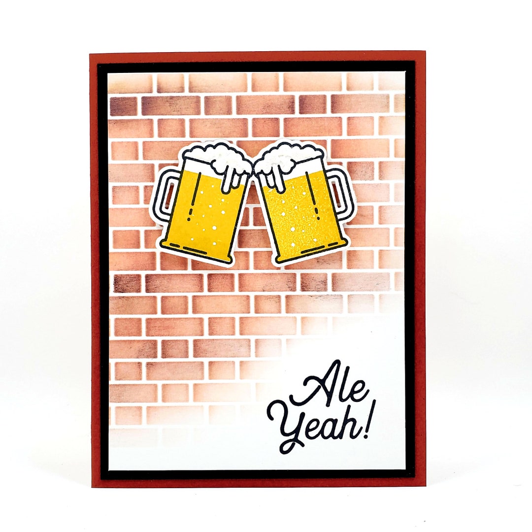 Ale Yeah beer brewery card with 3D foam and optional inner messages for ...