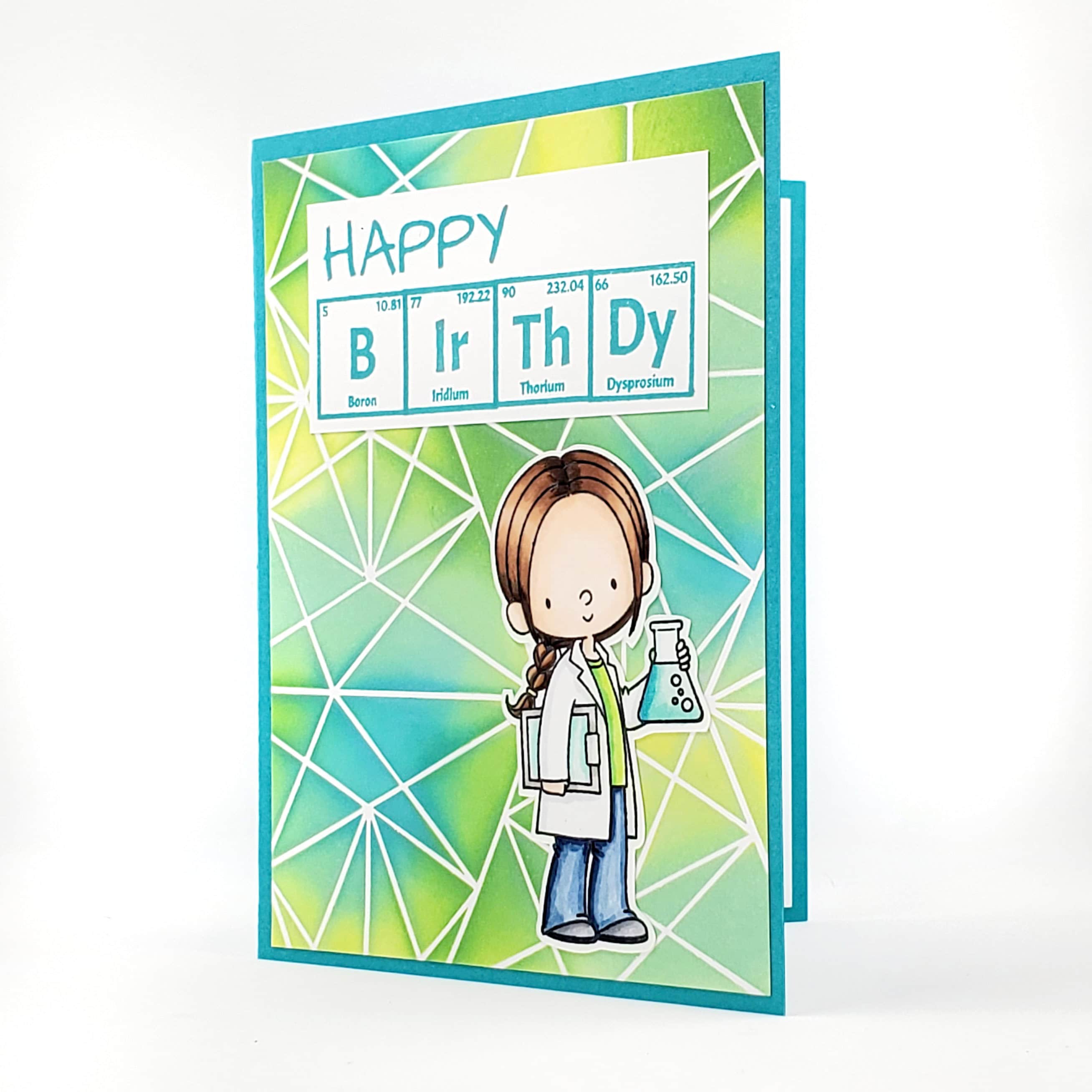 Girl or Boy Chemistry Science Birthday Card With Periodic - Etsy