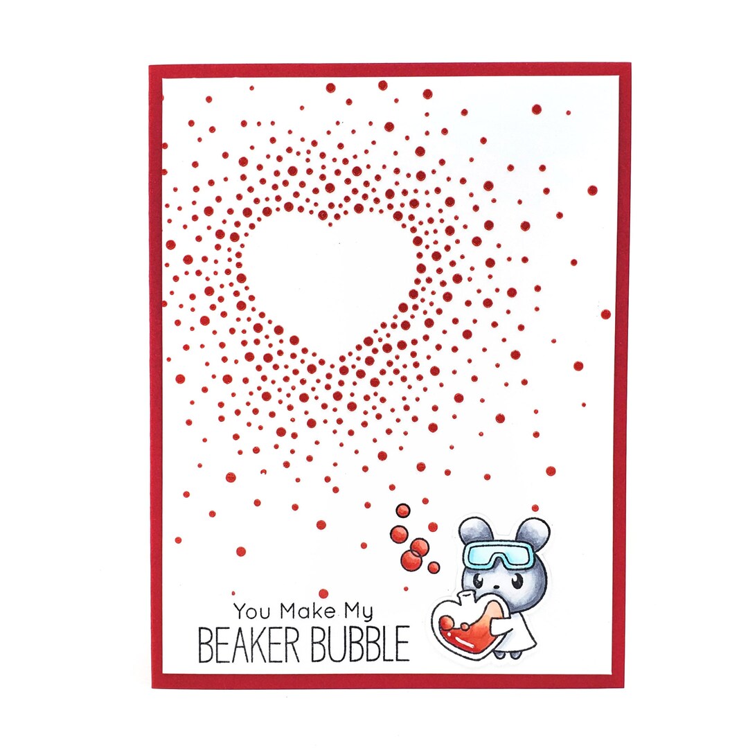 You Make My Beaker Bubble -- Handmade Chemistry Card With Textured ...
