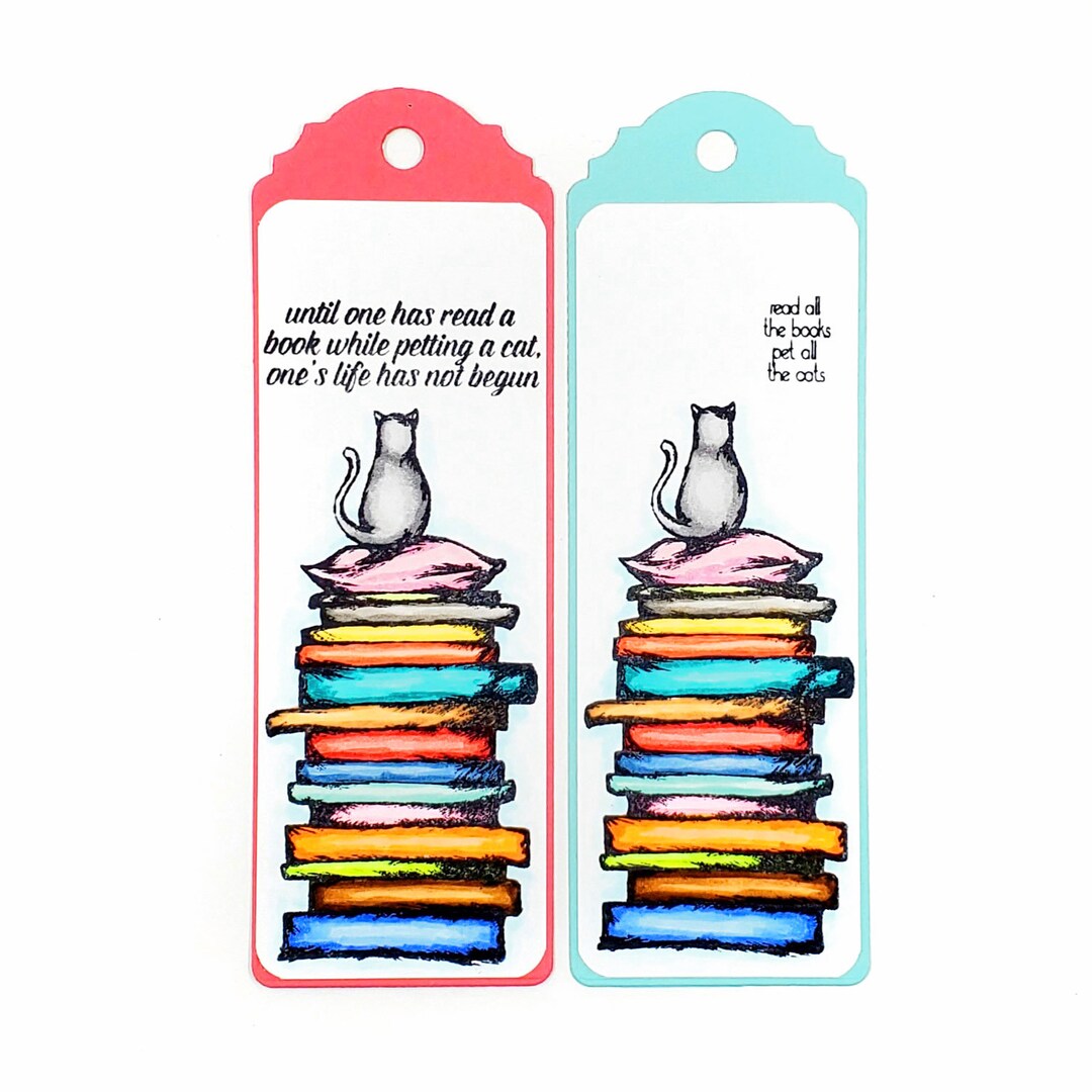 Bookmark -- Cat and Books Reading Theme -- Read All the Books, Pet All ...