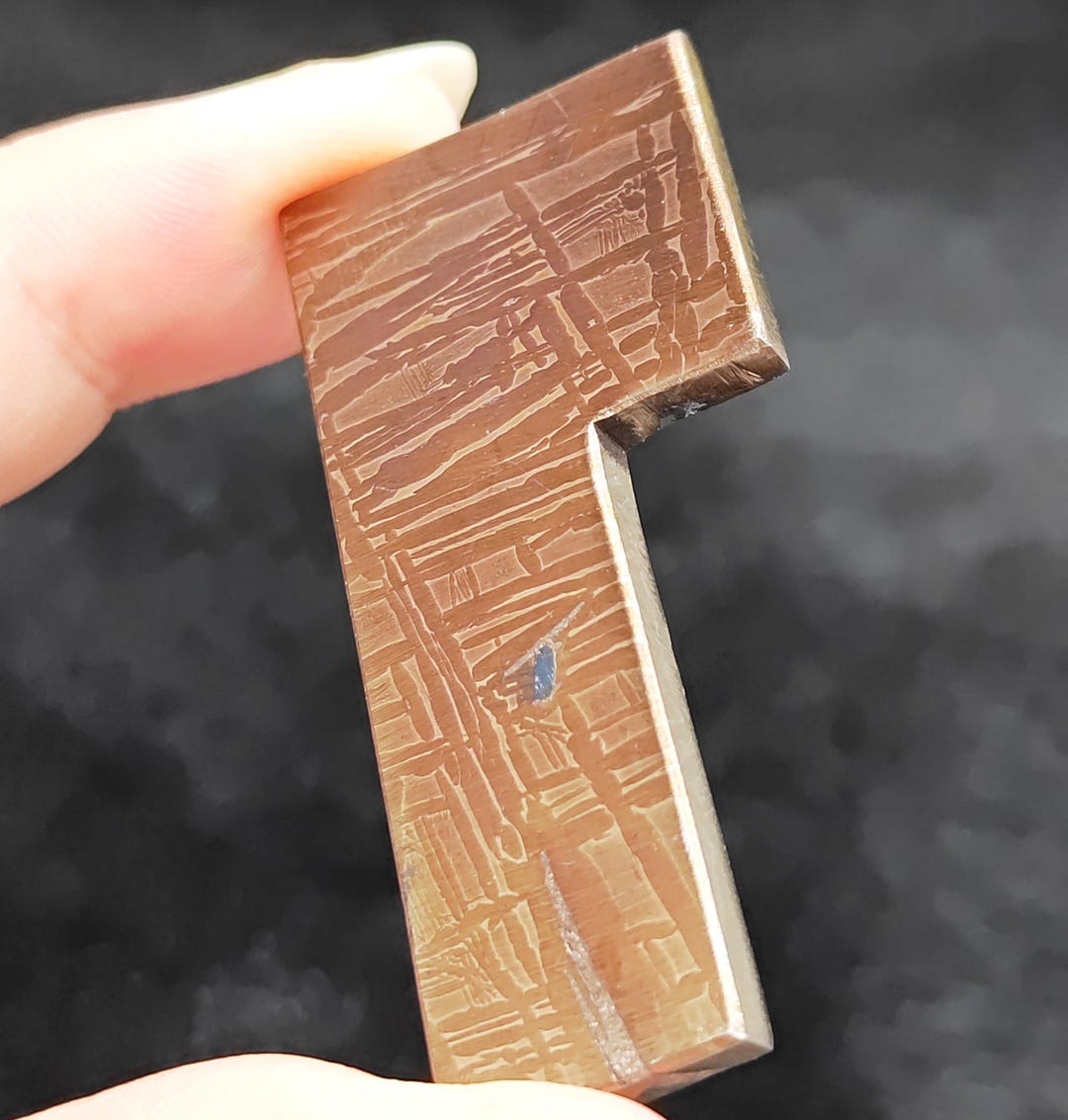 26.7g Muonionalusta Meteorite Slice, Roasted Blue Meteorite Specimen ...