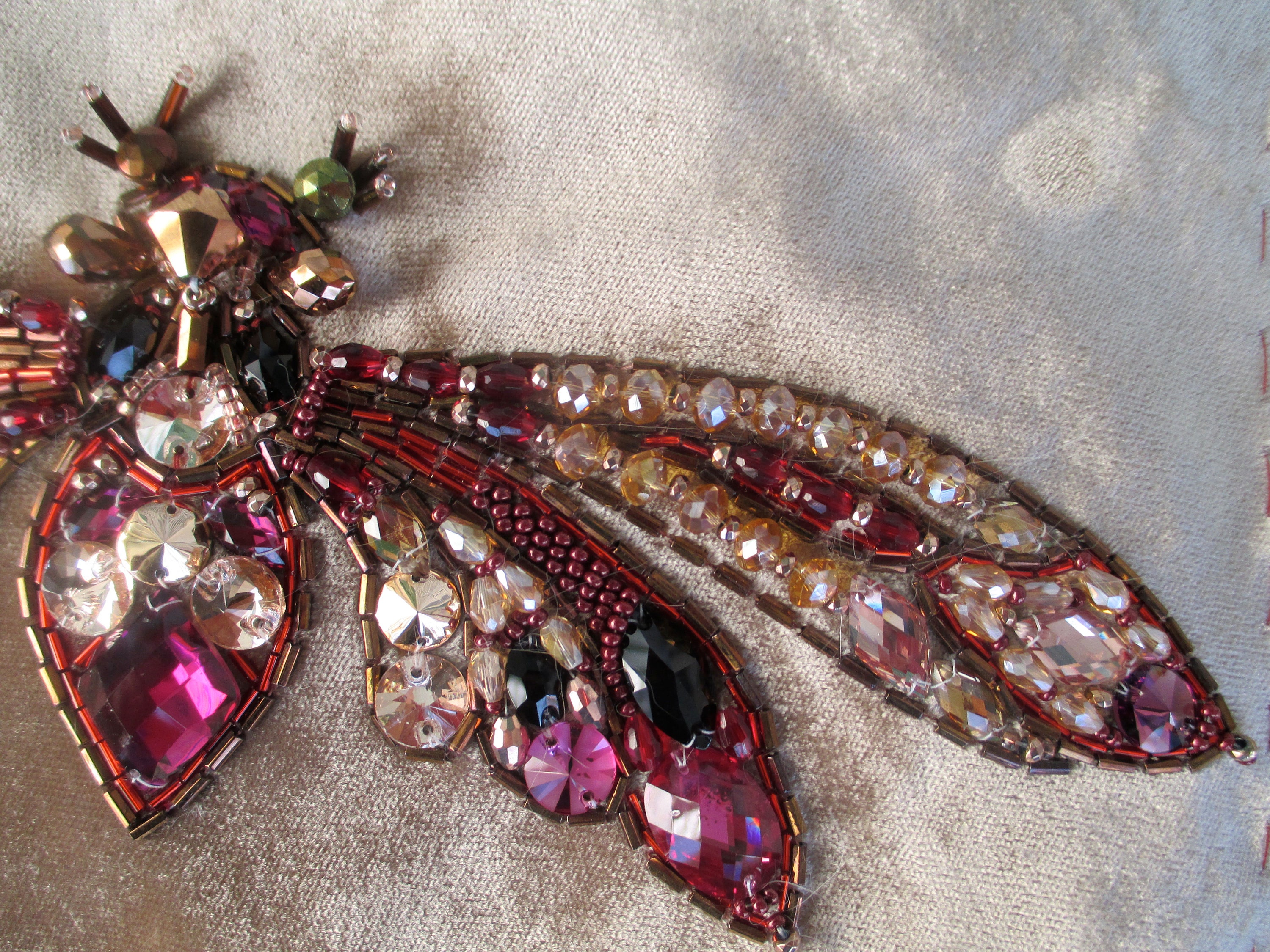 Hand and Tambour Beaded Moth/butterfly - Etsy