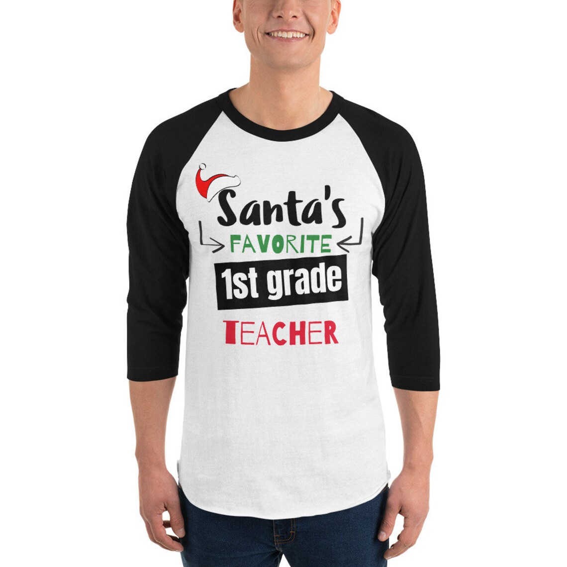 Santas Favorite Teacher Christmas Shirt Custom Teacher Etsy