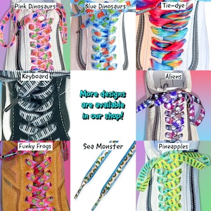 Printed Flat Shoelaces, Fun Shoe Strings, 100% Recycled - Etsy