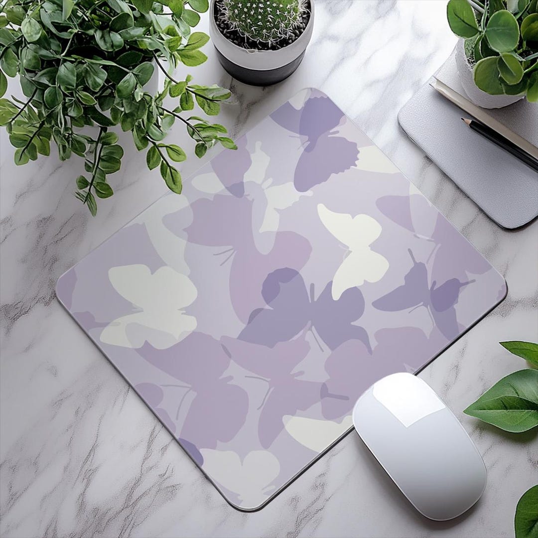 Custom Purple Butterfly Mouse Pad, Laptop Mouse Pad, WFH Mouse Pads ...
