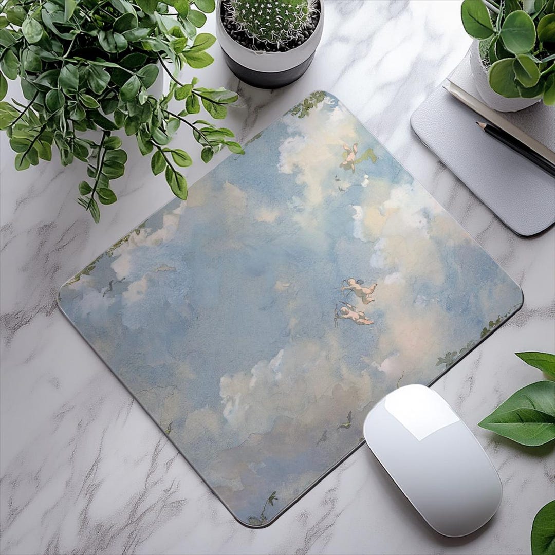 Oil Painting Style Sky Mouse Pad, Laptop Mouse Pad, Rubber Mouse Pad ...