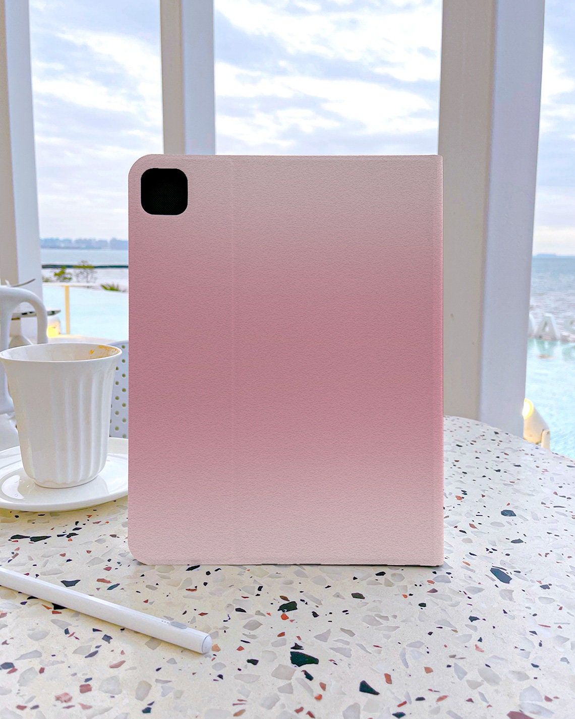 Ombre Peach Pink Color iPad Case 7th Generation iPad Case With Pencil ...