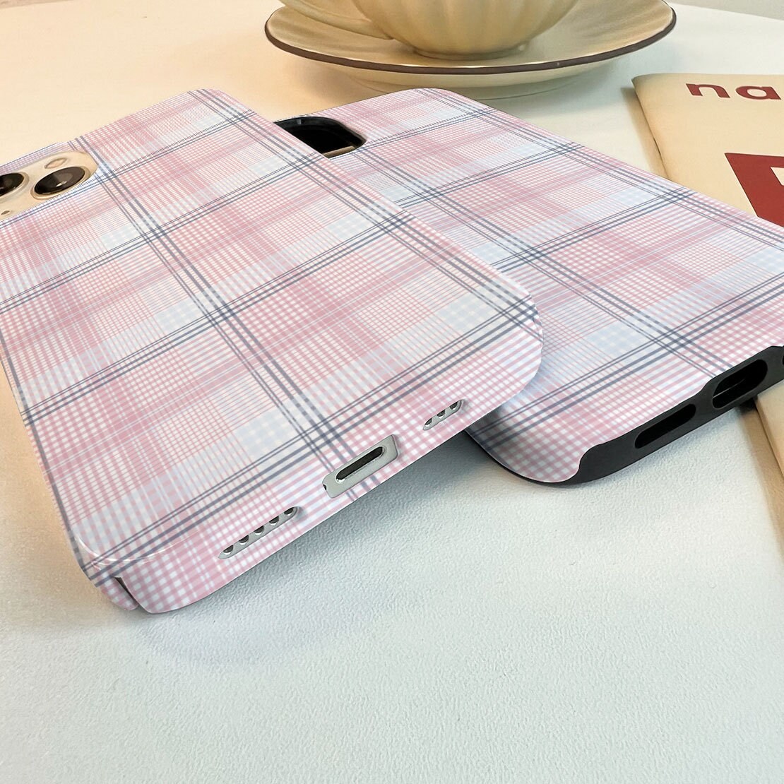 Cute Pink Plaid Pattern iPhone Case sold by Gofirst Company | SKU 42491387 | 40% OFF Printerval