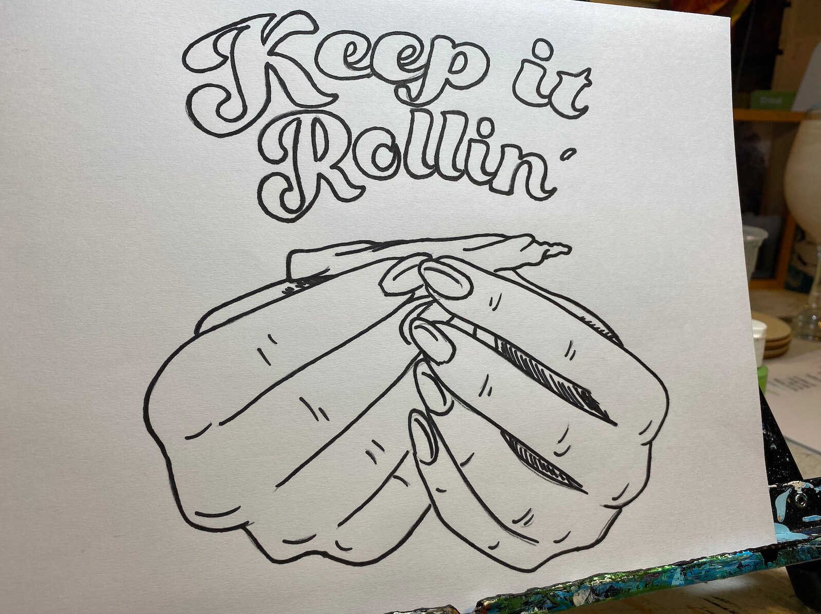 420 Pre-Drawn Canvas Art 420 Art.Stoned Beauty. Adult paint party ...