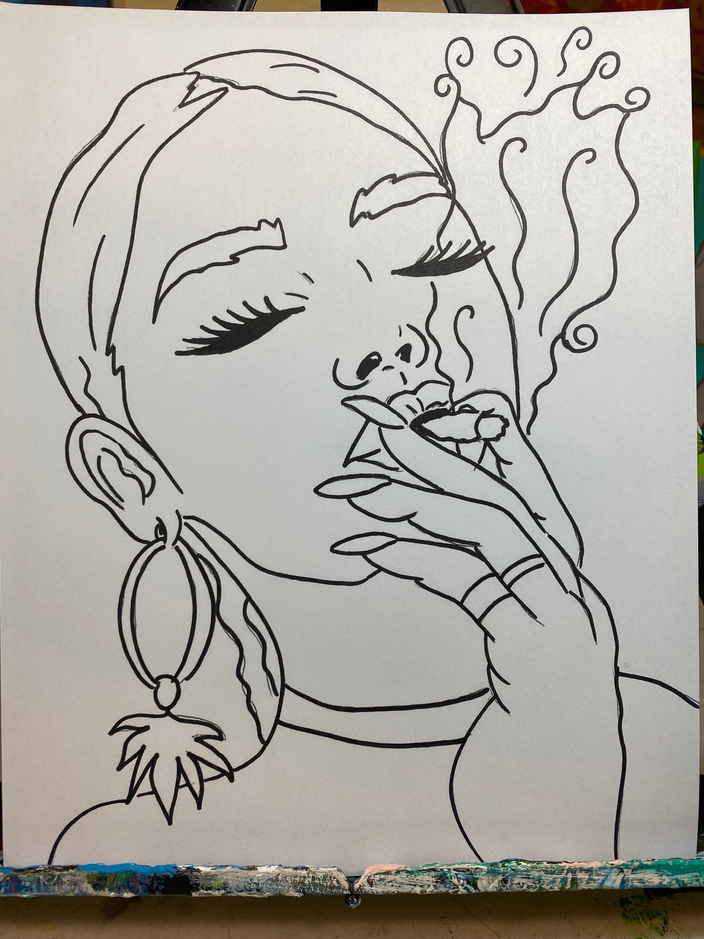 Adult Paint and Sip Kit Paint and Wine Pre Drawn Canvas - Etsy