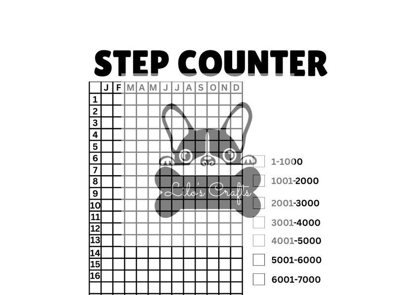 Step Tracker Printable | Daily Step Count Log | Fitness Planner Page - Etsy