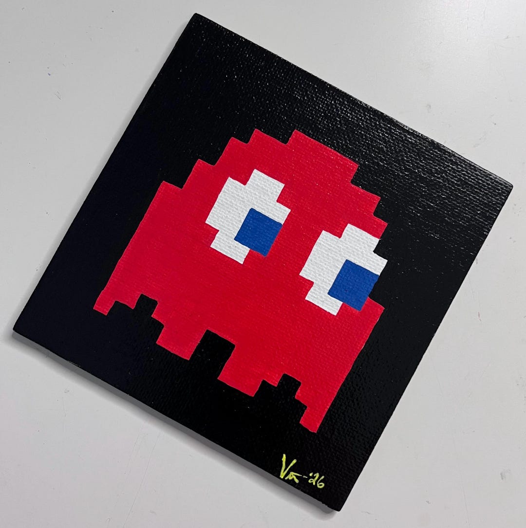 Hand-painted Pixel Art Magnet - “blinky” - Etsy