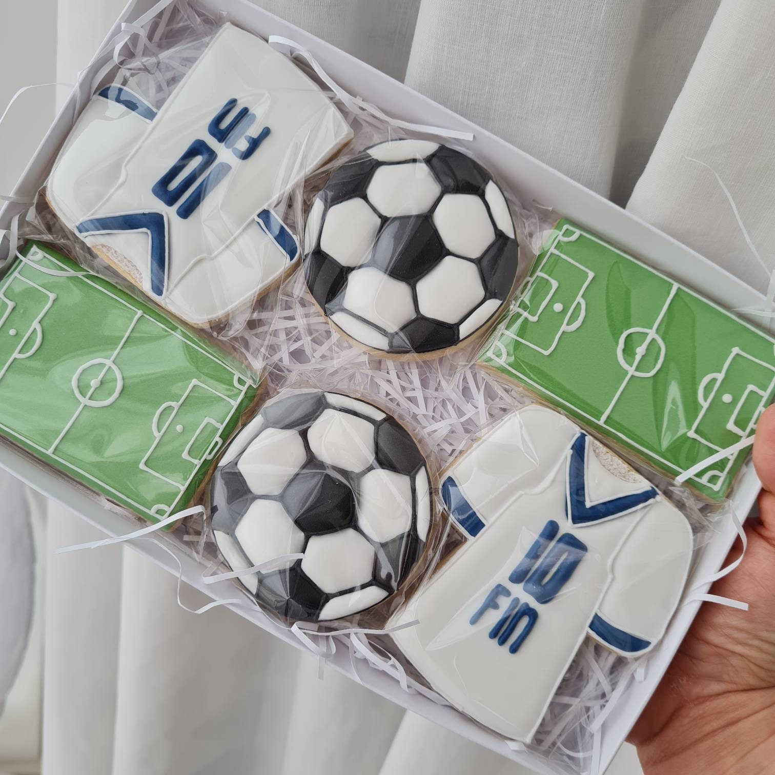 Personalised Football Cookies Gift Box Football Iced - Etsy