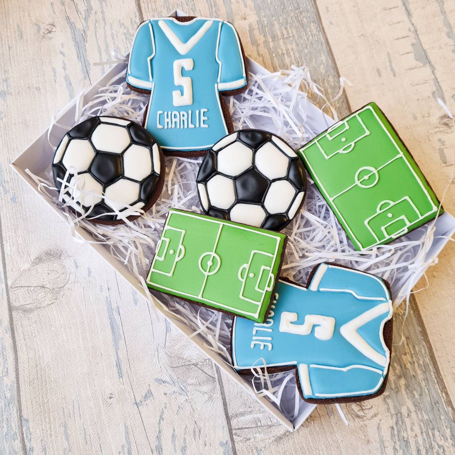 Personalised Football Cookies Gift Box Football Iced - Etsy